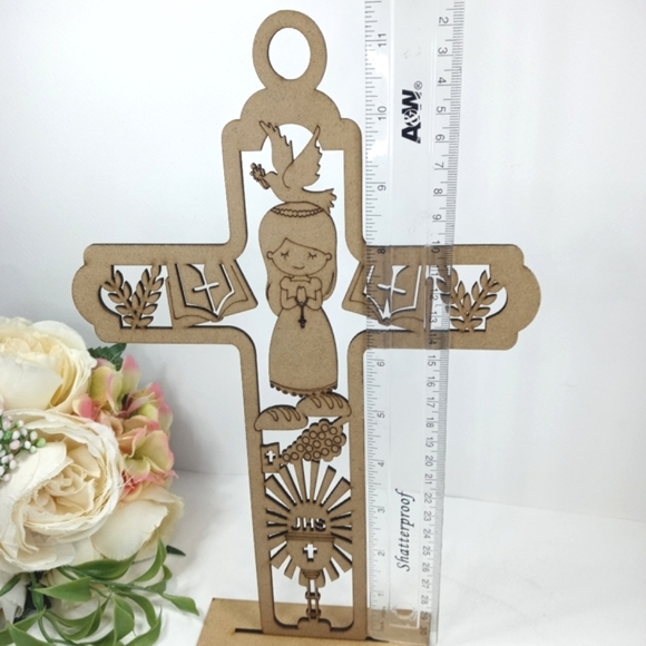 Tere Mexi Gifts | Party Supplies | Cruz Madera Primera Comunin Nia ...